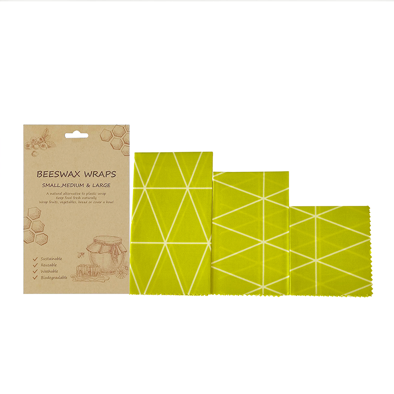 Washable reusable GOTS food Storage Beeswax Wrap - Green Wrap
