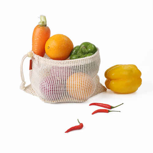 Organic Cotton Fabric Drawstring Cotton Mesh Bag - Green Wrap